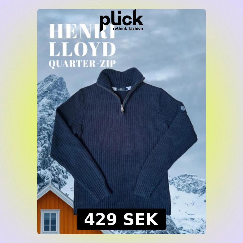 Marinblå Quarter Zip Från Henri Lloyd