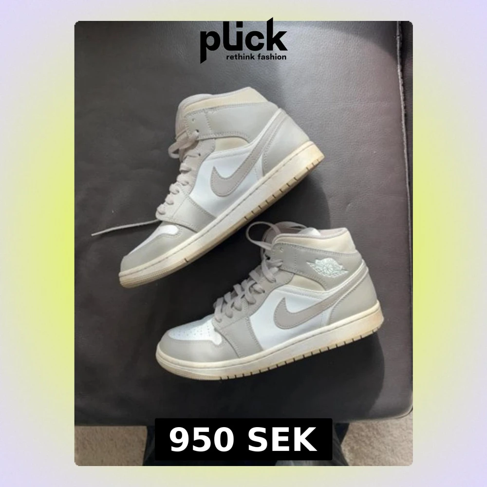 Nike Air Jordan 1 Mid Grå/Vit | Skor