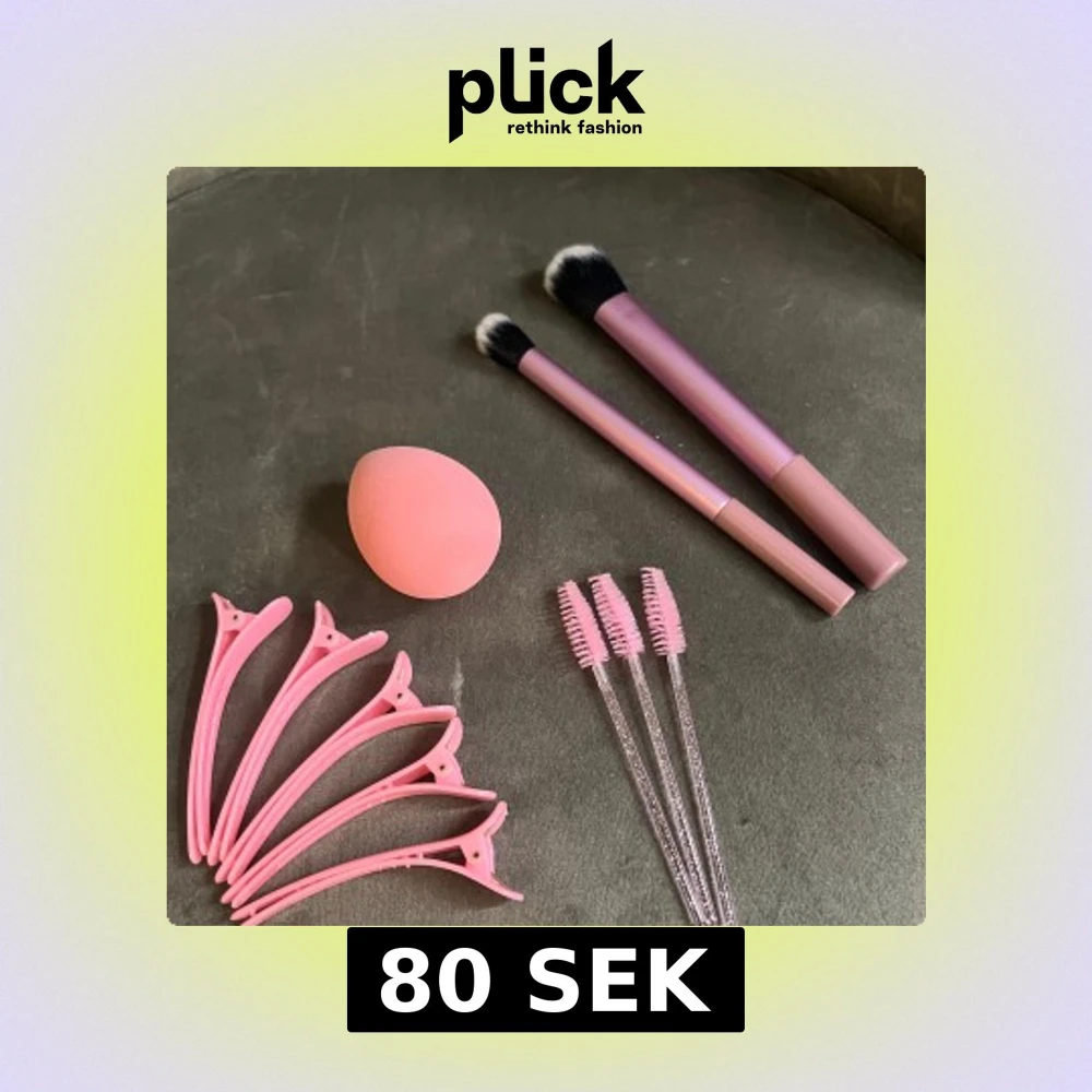 Rosa Sminkborstar & Beautyblender Kit