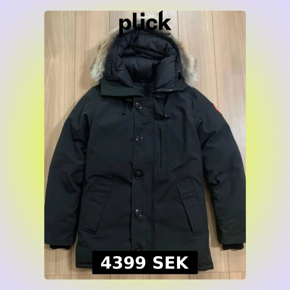 Svart Canada Goose Parkajacka Med Päls