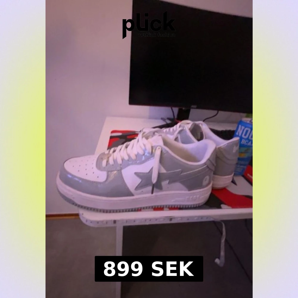 Bape Sta Sneakers Vit Och Grå | Skor