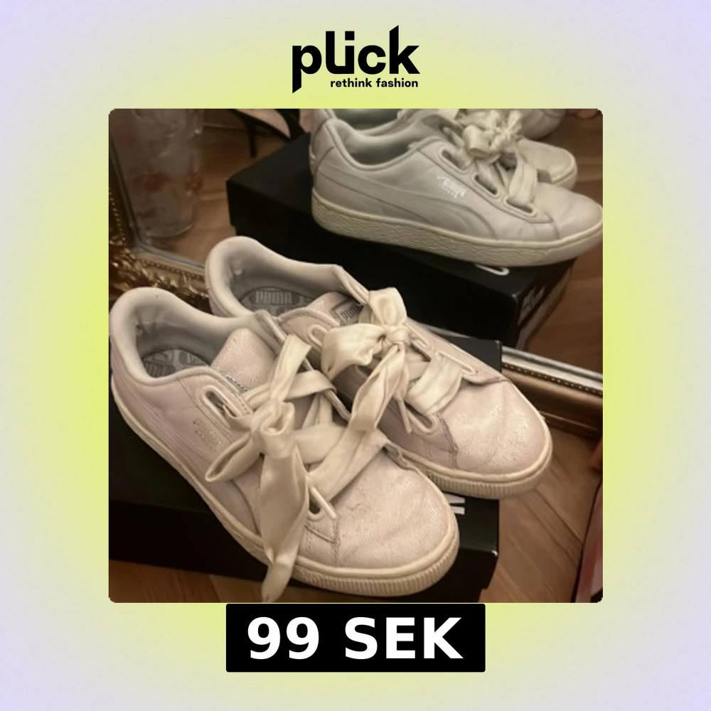 Vita Sneakers Från Puma Med Breda Band