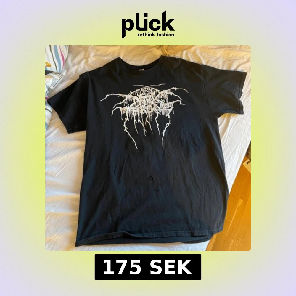 Svart Band Tshirt (Darkthrone) Med Tryck