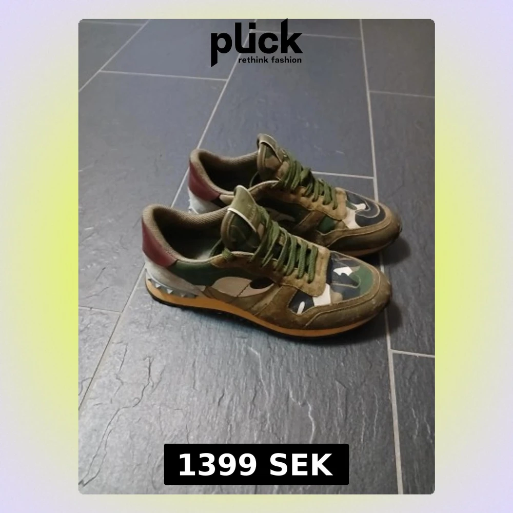 Gröna Valentino Rockrunner Sneakers Camouflage