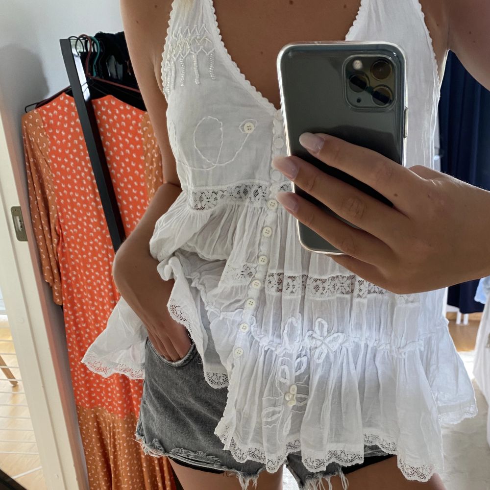 Vit Vit linne topp - Desigual | Plick Second Hand