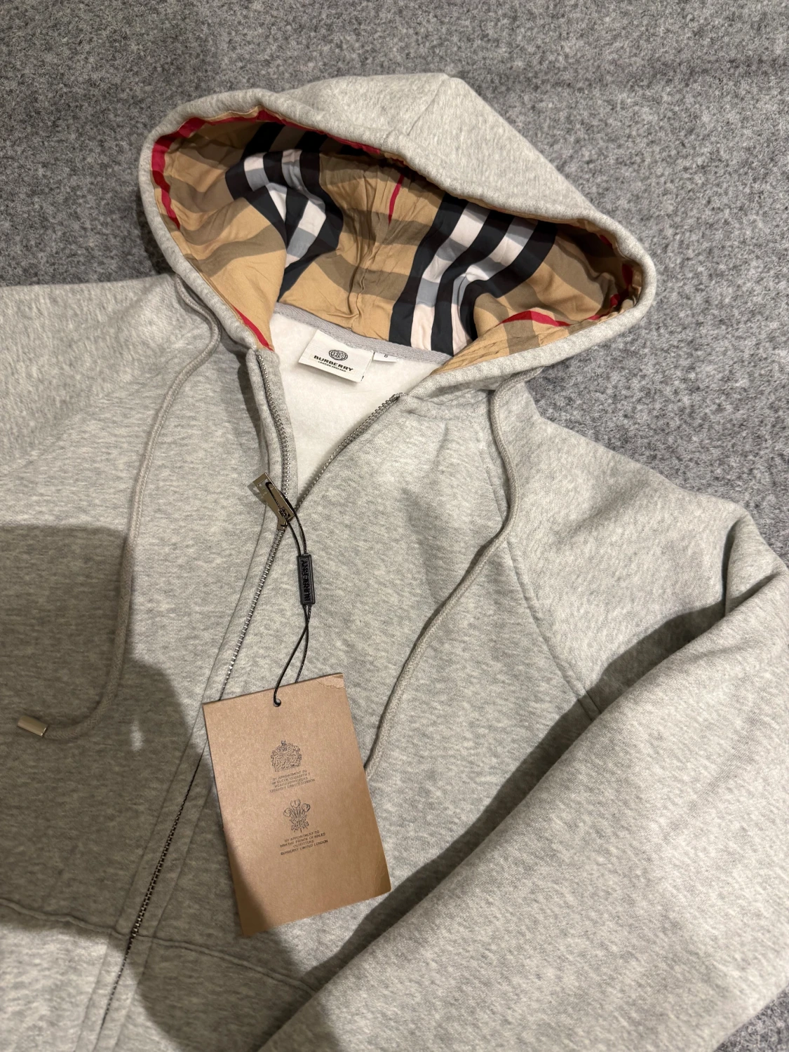 Grå Burberry Gray Zipper | Hoodies
