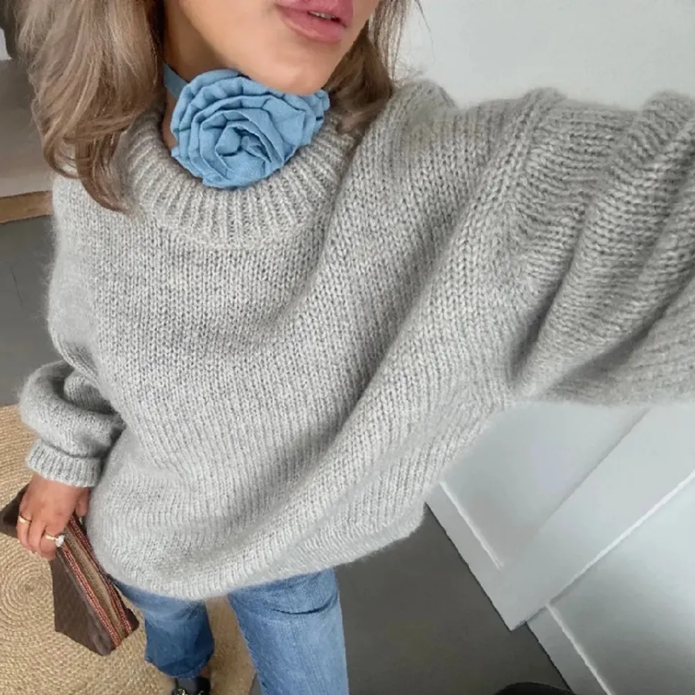 Grå Stickad Tröja | Arket | Stickat