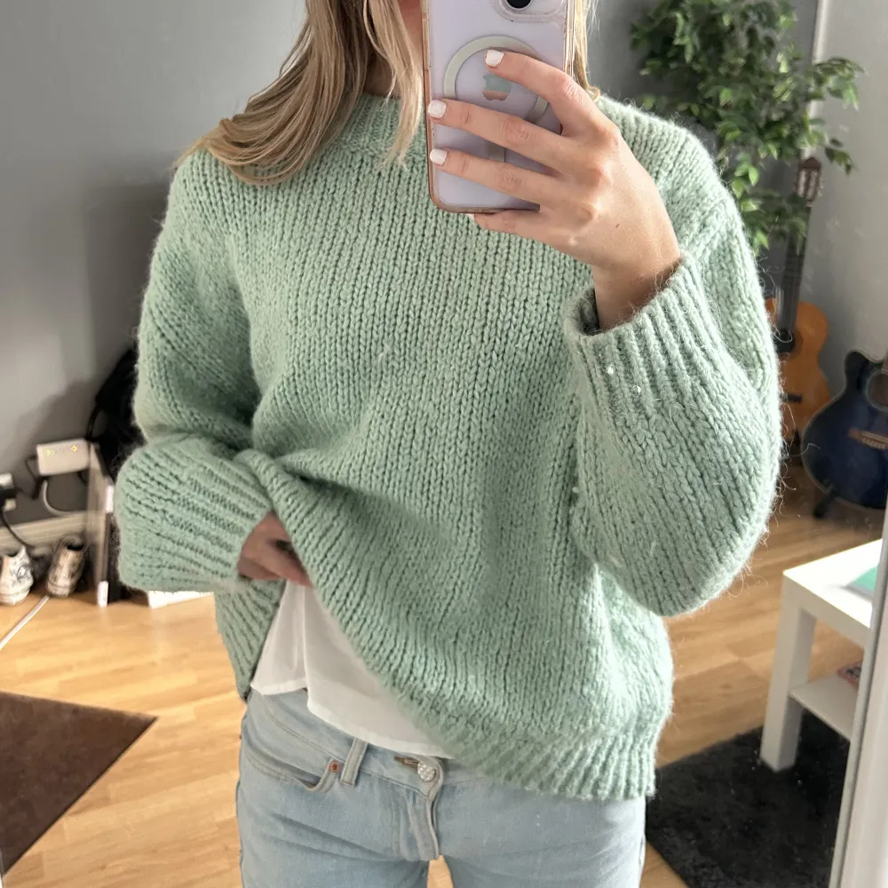 Grön Stickad Tröja | Stickat