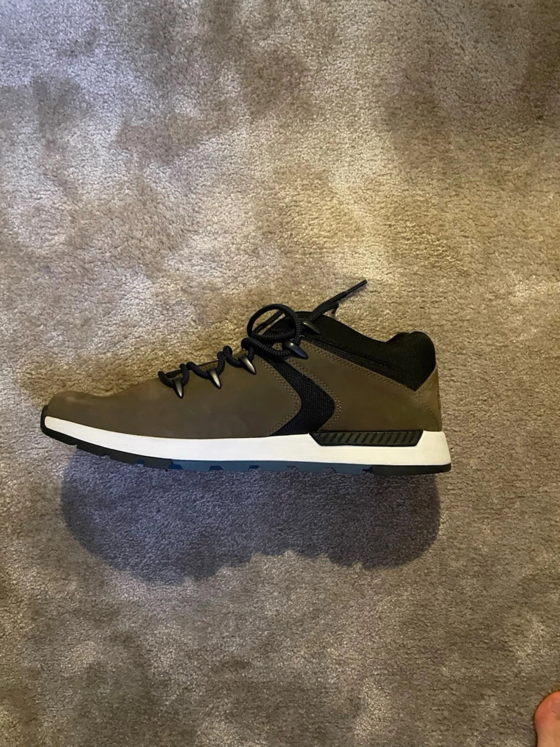 Bruna Timberland Boots I Mocka Och Textil