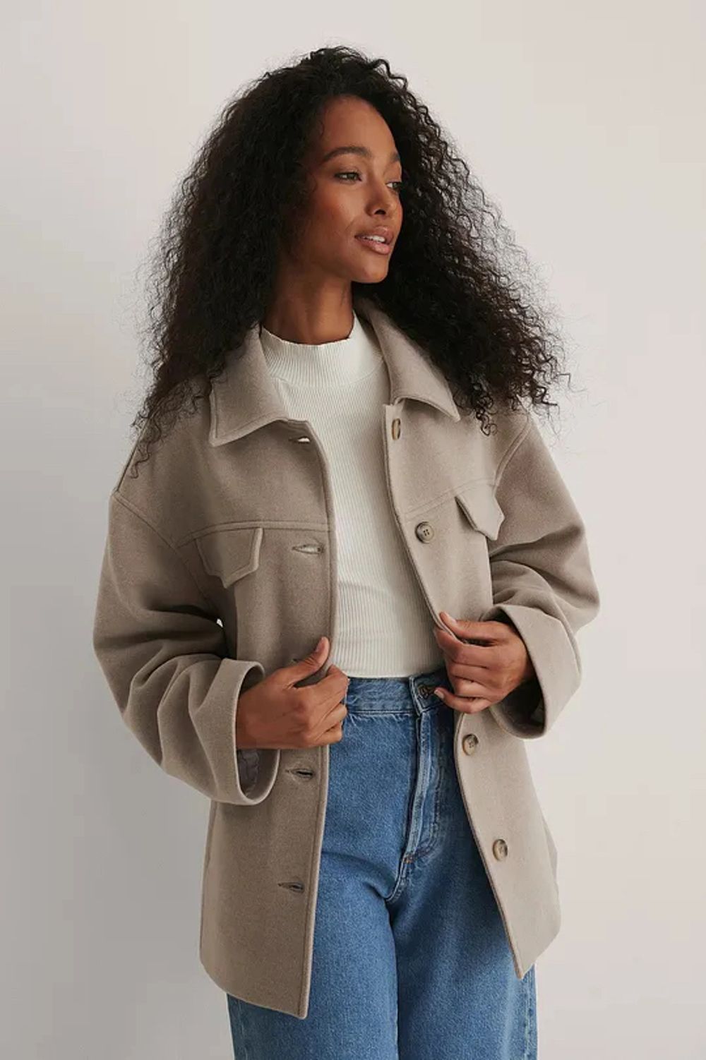 Beige Beige jacka nakd strl. 32 | Plick Second Hand