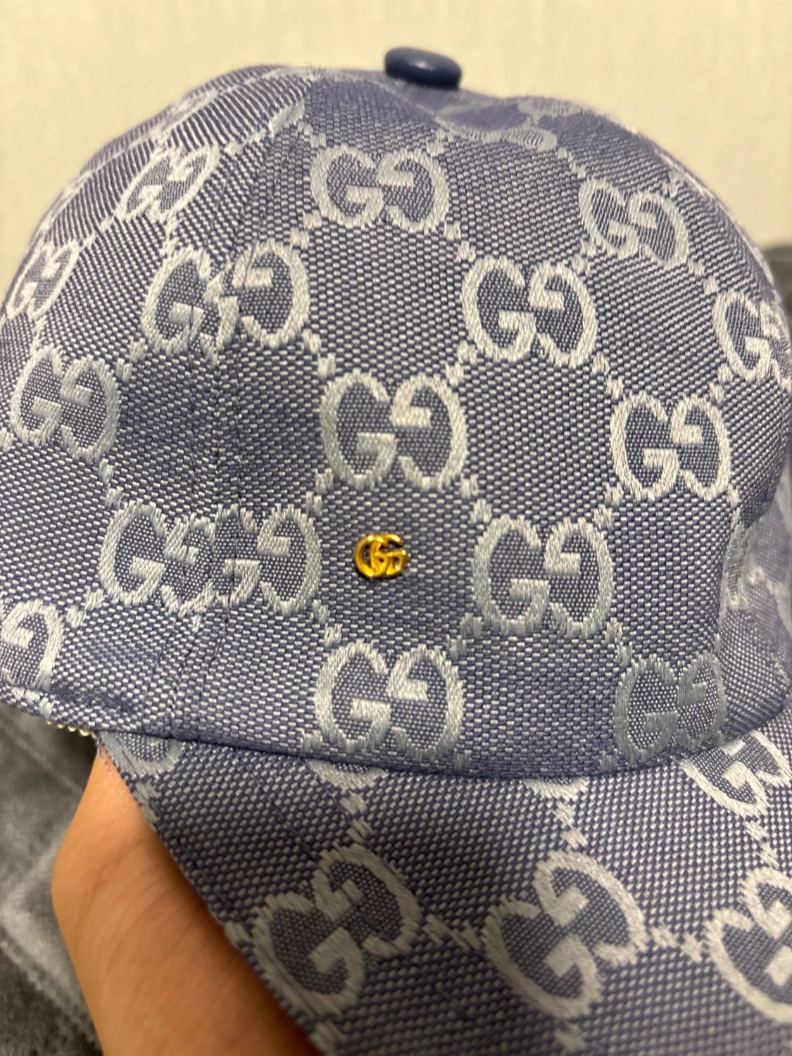 Gucci Keps Med Gg Mönster Blå | Accessoarer