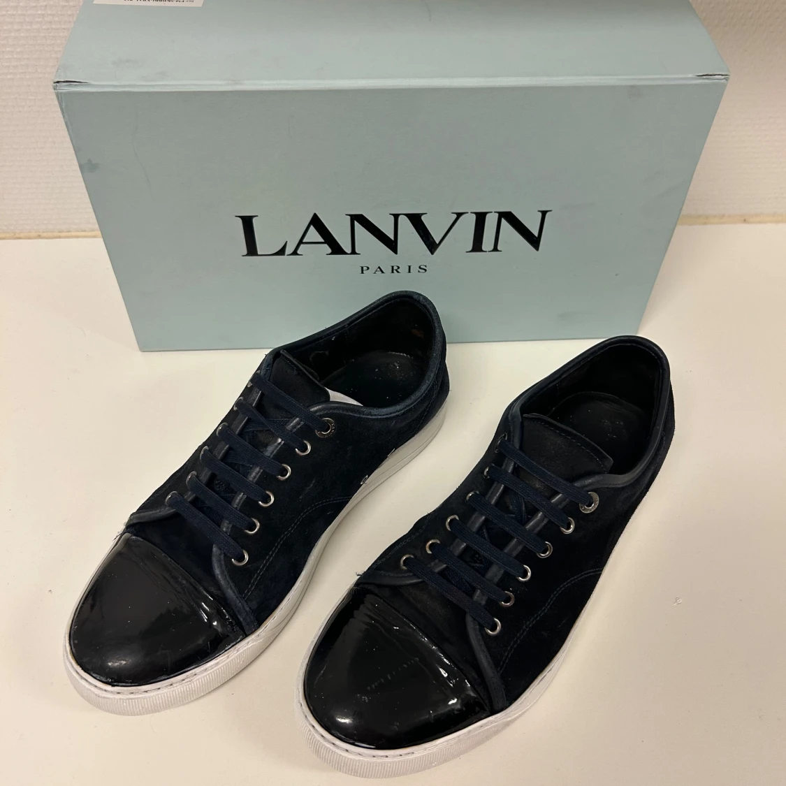 Marinblåa Lanvin Cap Toe | Skor