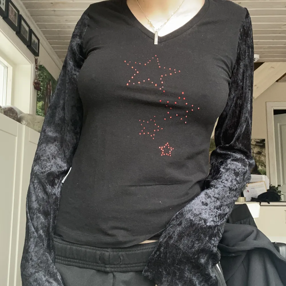 Svart Rhinestones Topp | Toppar