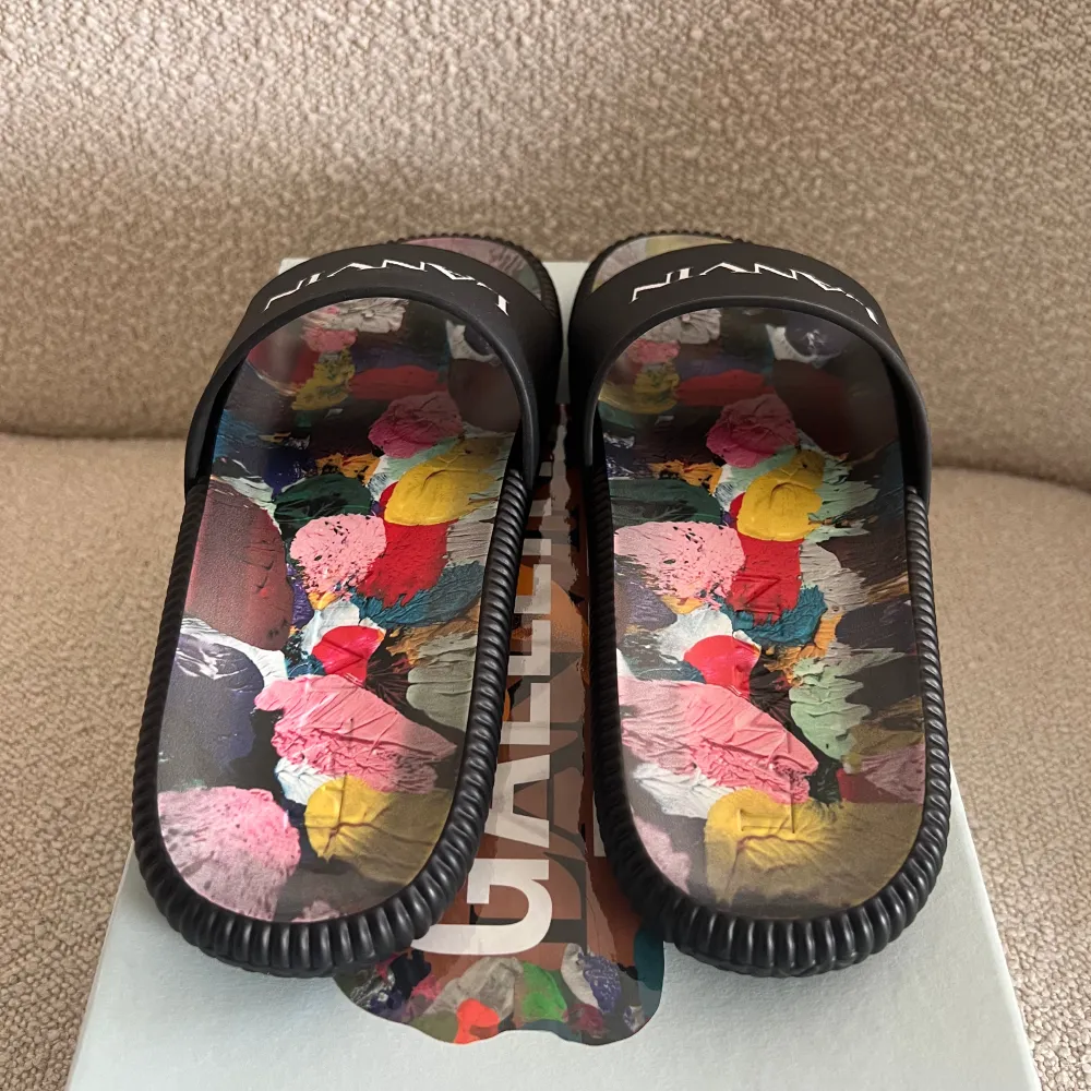 Svarta Lanvin Slides | Skor