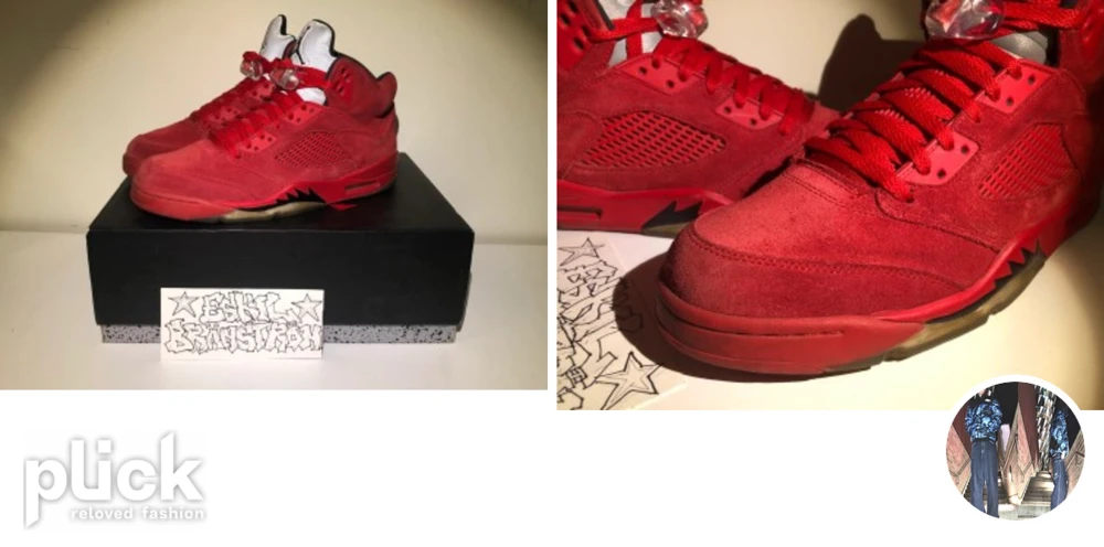 Röda Jordan 5 Red Suede | Skor