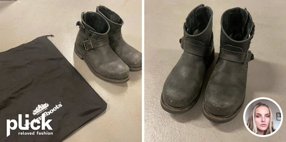 Svarta Primeboots Engineer Zip Low Black Brass