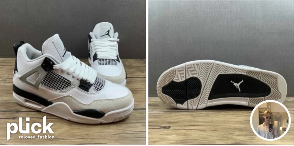 Vit Vita Jordan 4s - Jordans | Plick Second Hand