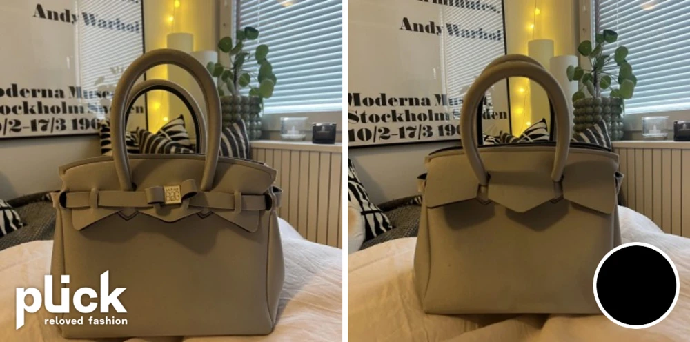 Grå Handväska Ifrån Save My Bag, Made In Italy.