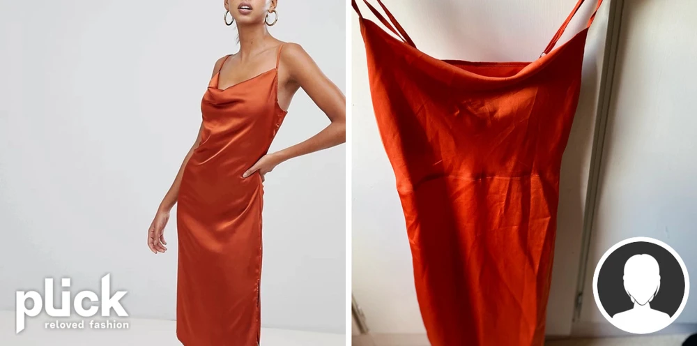 Orange Missguided Satin Dress Rust