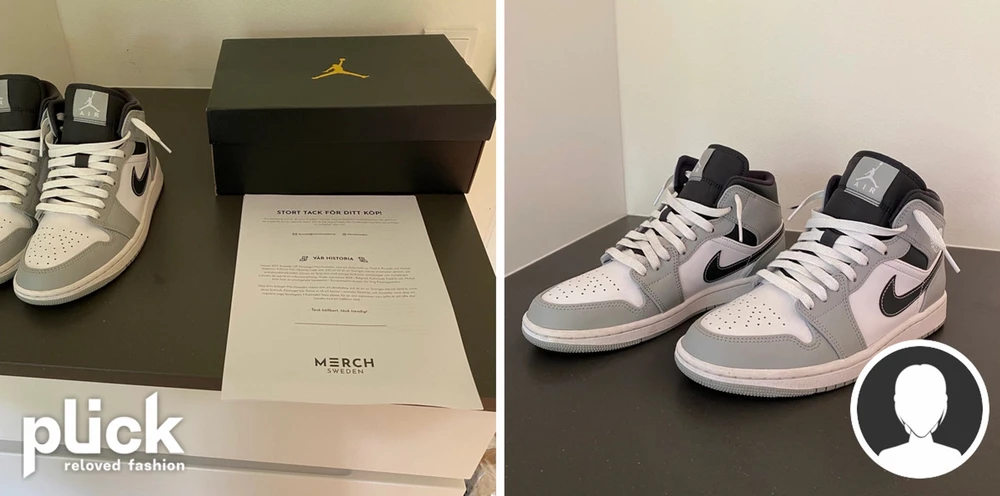 Grå Jordan 1 mid - Jordans | Plick Second Hand