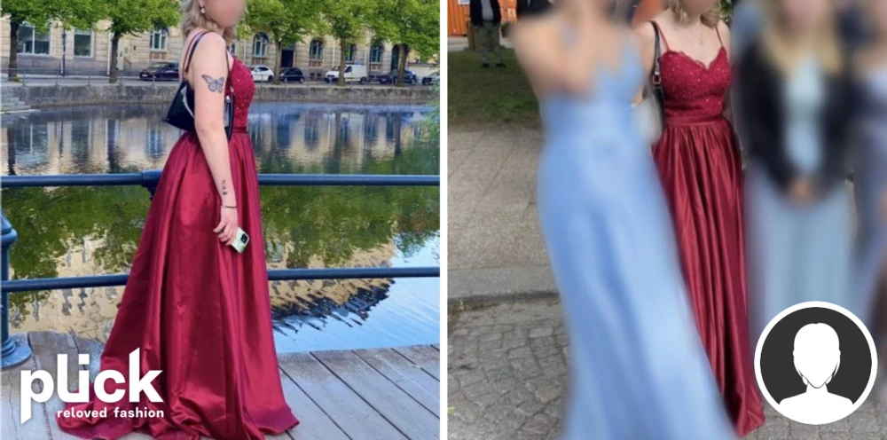 Vinröd Balklänning - | Plick Second Hand