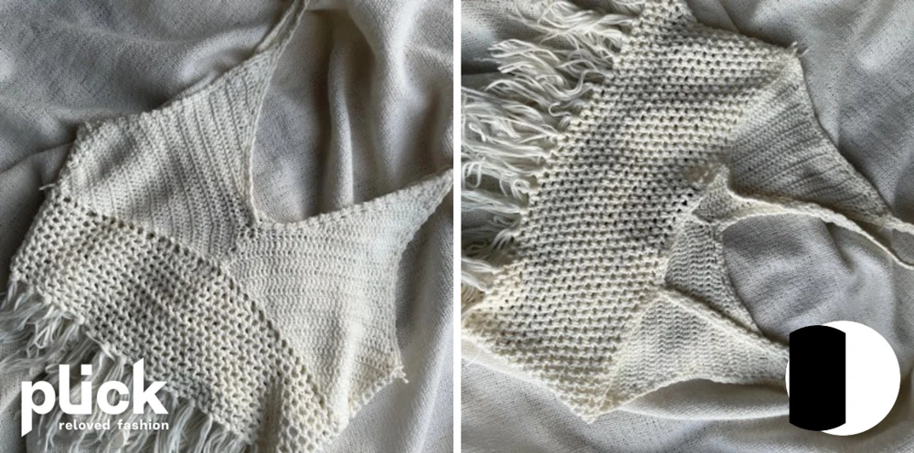 Vit Virkat Linne | Bik Bok | Toppar