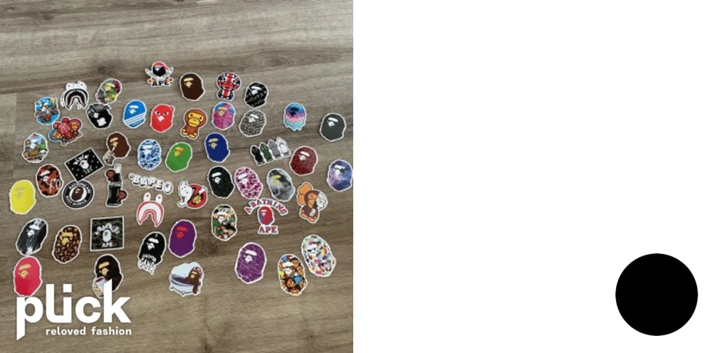 Vit 50 Bape Stickers | Accessoarer