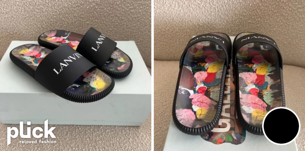 Svarta Lanvin Slides | Skor