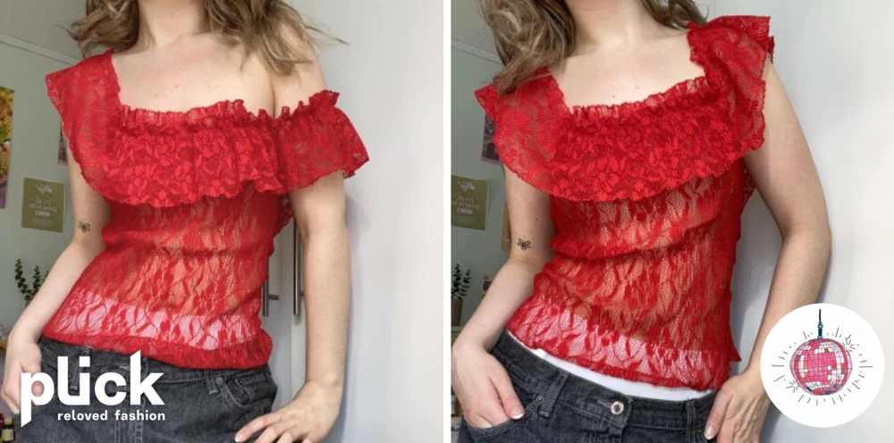 Röd Offshoulder Top | Toppar