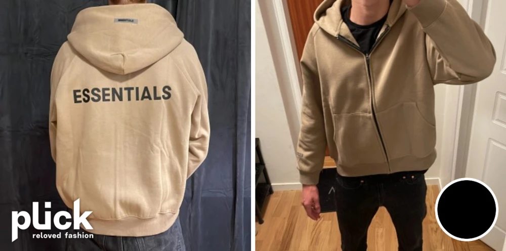 Beige Essentials Zip Hoodie | Hoodies